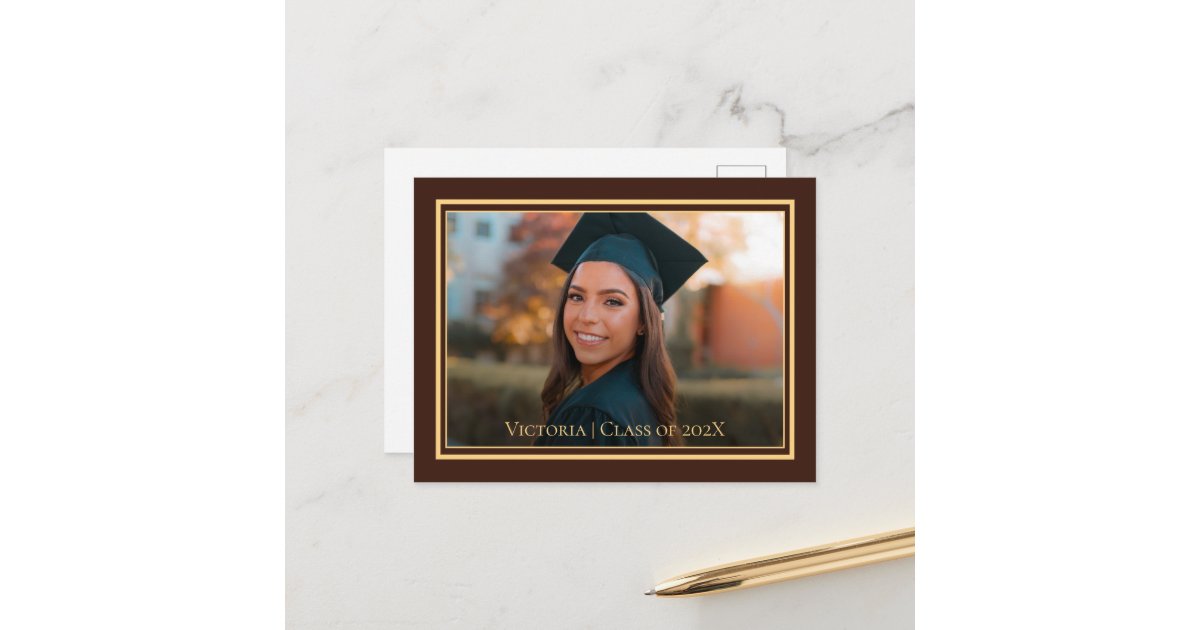Simple Classy Graduation Announcement Postcard | Zazzle