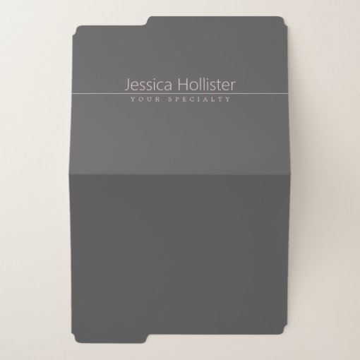 Simple Classy Light Pink on Dark Grey File Folder | Zazzle