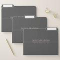 Simple Classy Light Pink on Dark Grey File Folder | Zazzle