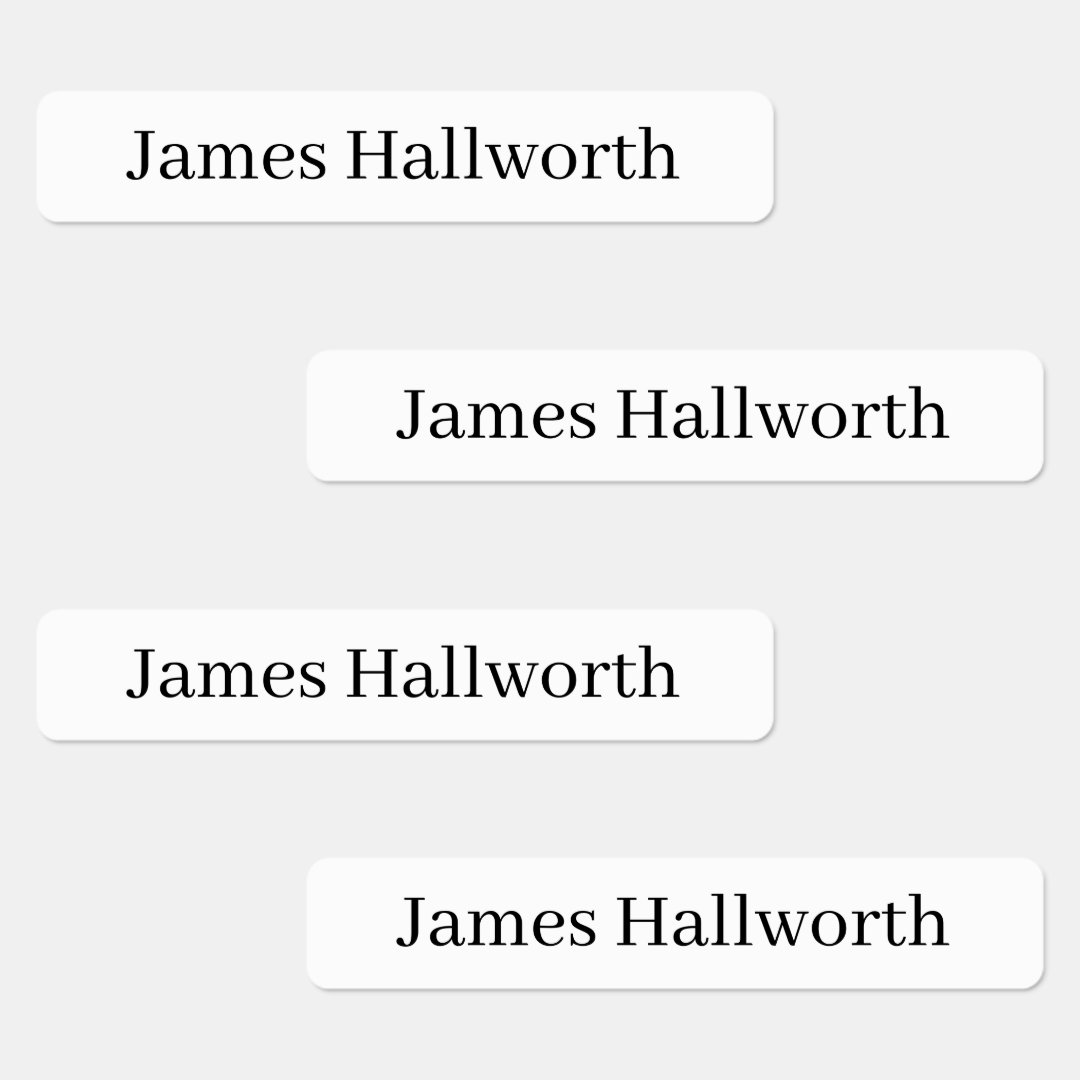 Simple Classy Name Editable Text Waterproof Labels | Zazzle