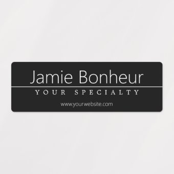 Simple Classy White Text on Black Labels | Zazzle