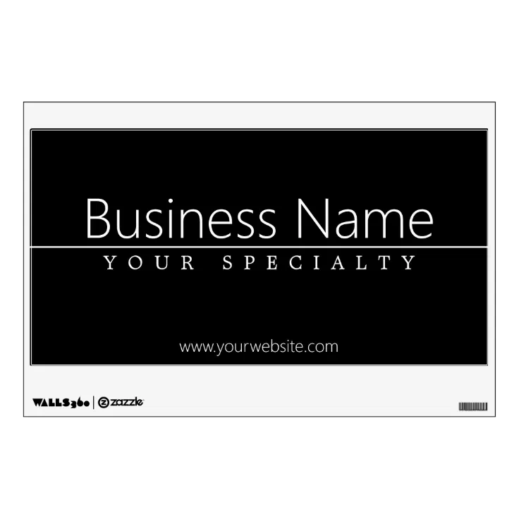 Simple Classy White Text on Black Wall Decal | Zazzle