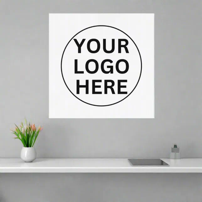 Simple Clean Business Logo Promotional White Wall Decal | Zazzle