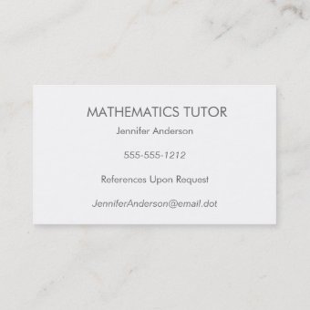 Simple Clean Mathematics Math Tutor Photo Collage Business Card | Zazzle