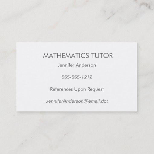 Simple Clean Mathematics Math Tutor Photo Collage Business Card | Zazzle
