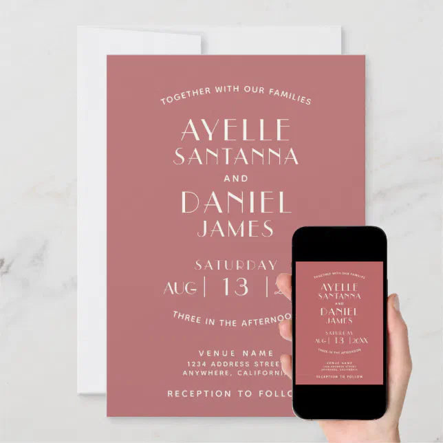 Simple + Clean Minimal Custom Wedding Invitation | Zazzle