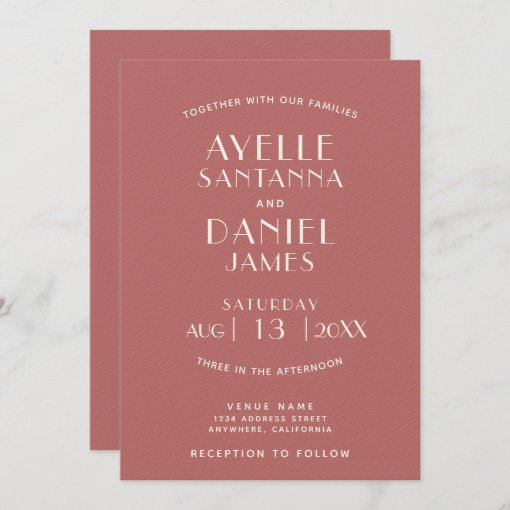 Simple + Clean Minimal Custom Wedding Invitation | Zazzle