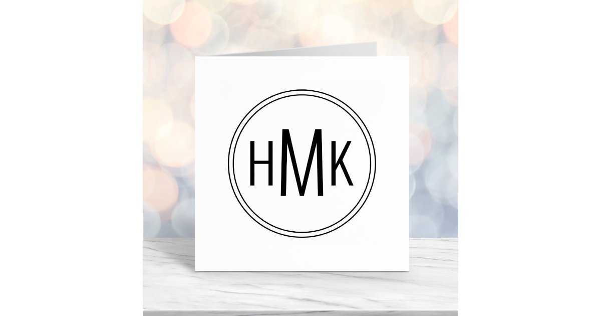 Simple Clean Monogram 3 Initials Self-inking Stamp | Zazzle
