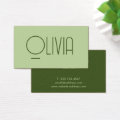 Simple Clean Olive Green Neutral Business Card | Zazzle