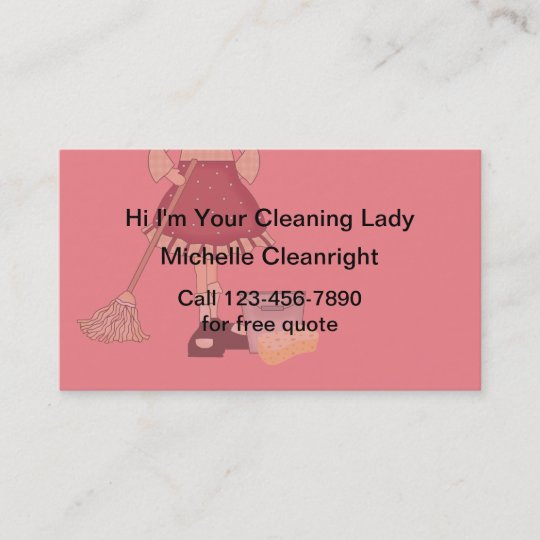 Simple Cleaning Lady Business Cards | Zazzle.com