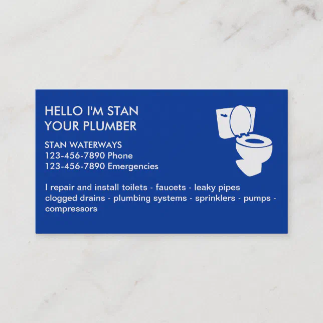 Simple Clever Plumber Business Cards | Zazzle