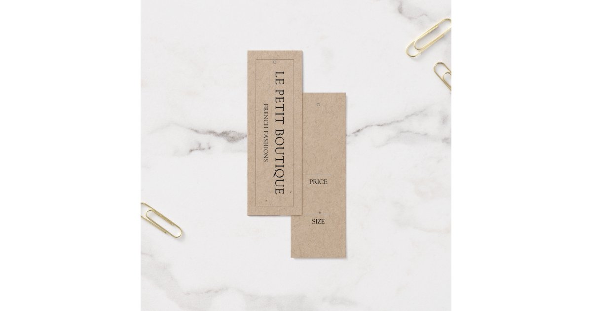 Simple Clothing Boutique Kraft Swing Price Tag | Zazzle