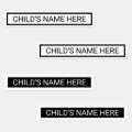 Simple Clothing Name Tags Black and White Kids' Labels | Zazzle