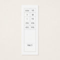 Simple Clothing Size Chart White Fashion Price Tag | Zazzle