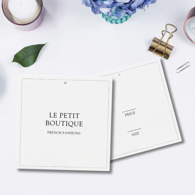 Simple Clothing Store Square Swing Price Tag | Zazzle