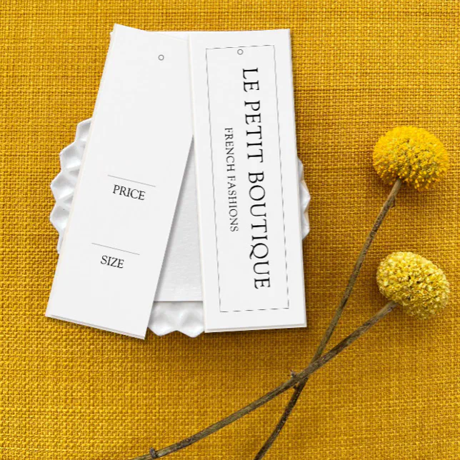 Simple Clothing White Hanging display Price Tag | Zazzle