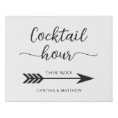 Simple Cocktail Hour Wedding Direction Sign | Zazzle