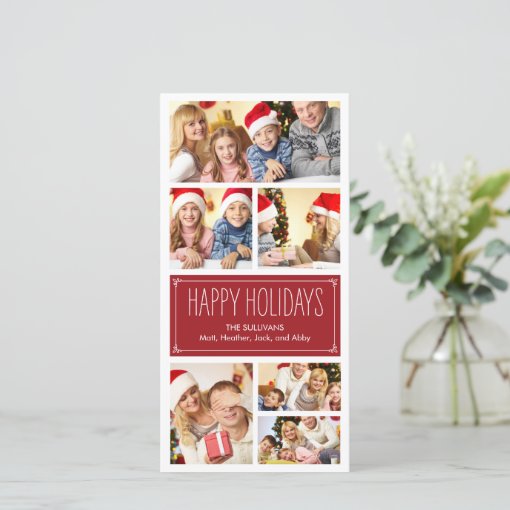 Simple Collage Holiday Photo Cards | Zazzle