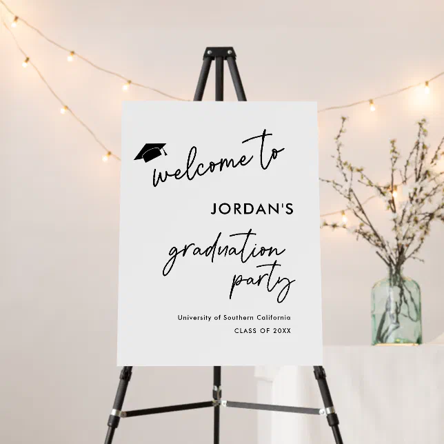 Simple College Graduation Party Welcome Sign | Zazzle