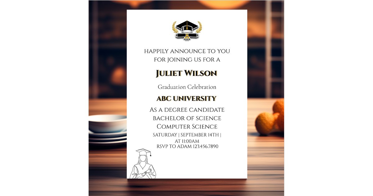 simple college graduation stylish commencement invitation | Zazzle