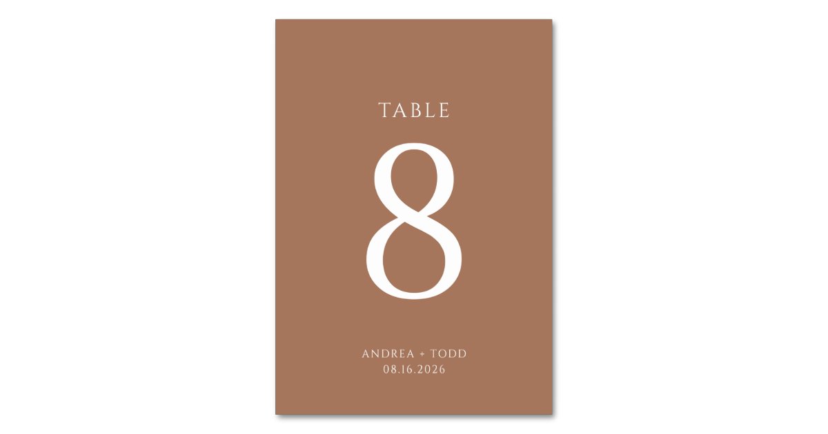 Simple Color Photo Rustic Wedding Table Cards | Zazzle