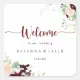 Simple Colorful Classic Floral Wedding Welcome Square Sticker | Zazzle