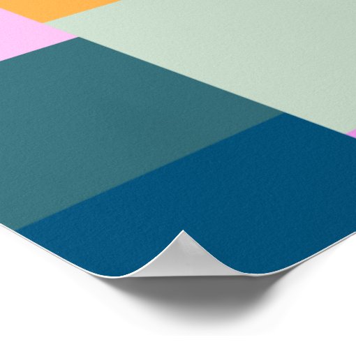 Simple Colorful Patchwork Geometric Shapes Design Poster | Zazzle