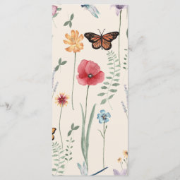 Simple Colorful Wildflower Floral Wedding Menu | Zazzle