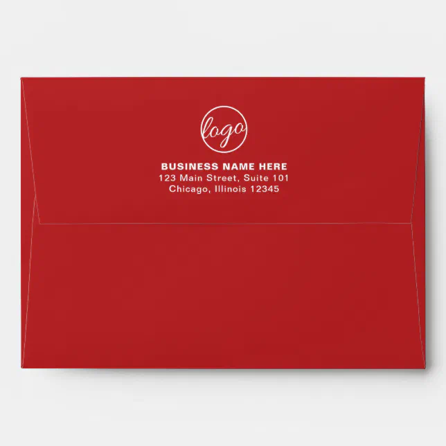 Simple Company Branding Business Logo Red Envelope | Zazzle