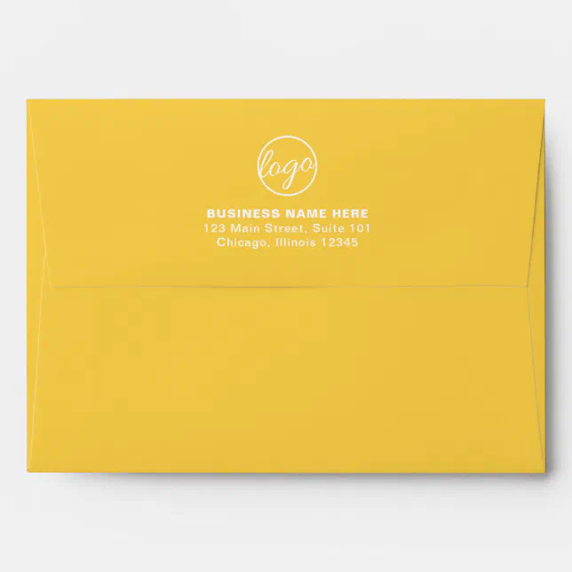 Simple Company Branding Business Logo Yellow Envelope | Zazzle