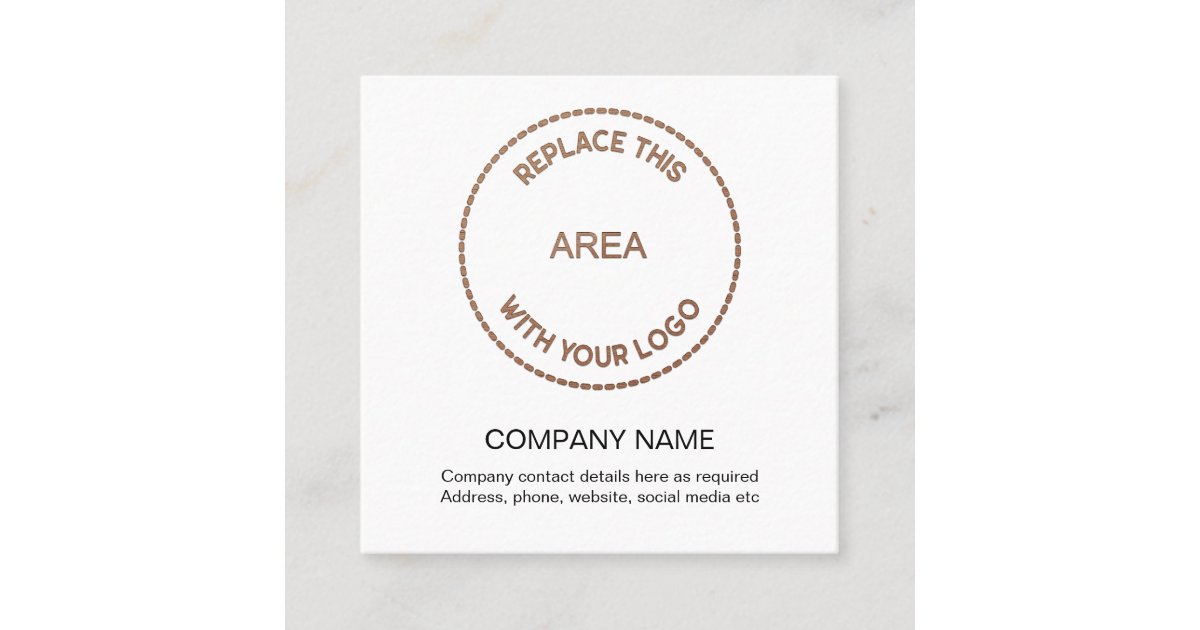 Simple Company Logo Business Contact Details Square Business Card | Zazzle