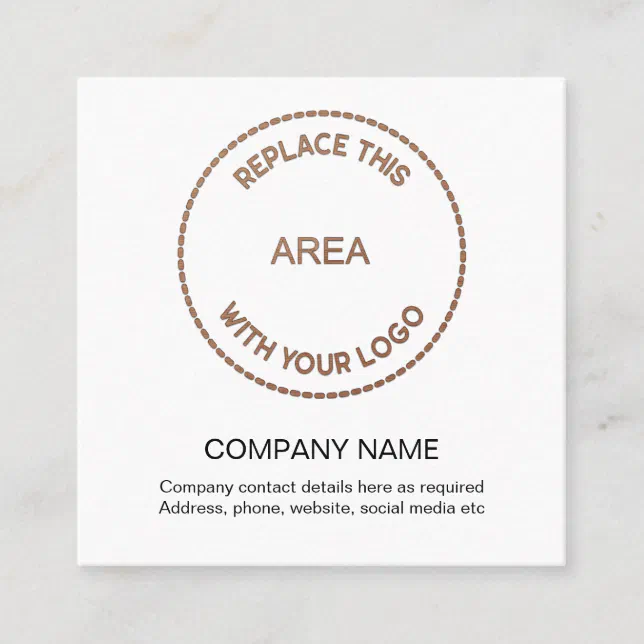 Simple Company Logo Business Contact Details Square Business Card | Zazzle