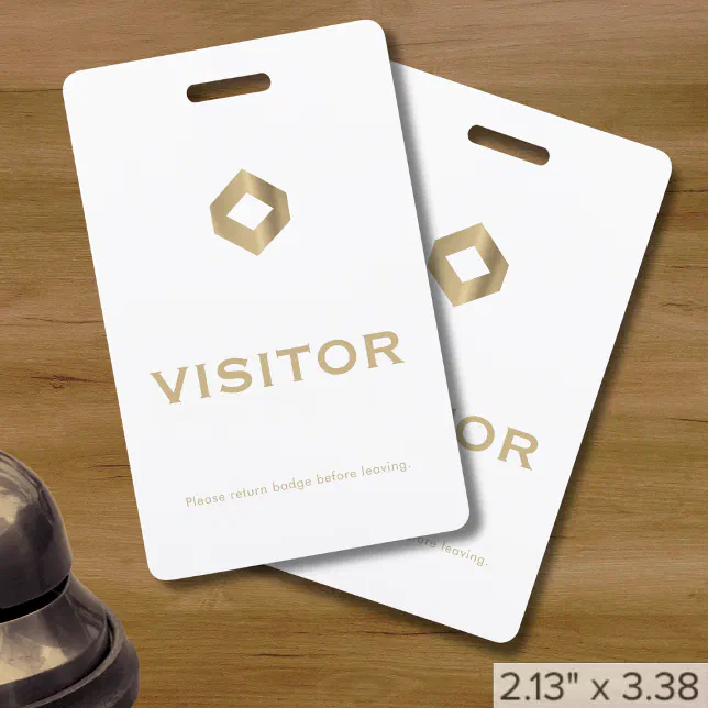 Simple Company Logo Visitor Badge | Zazzle