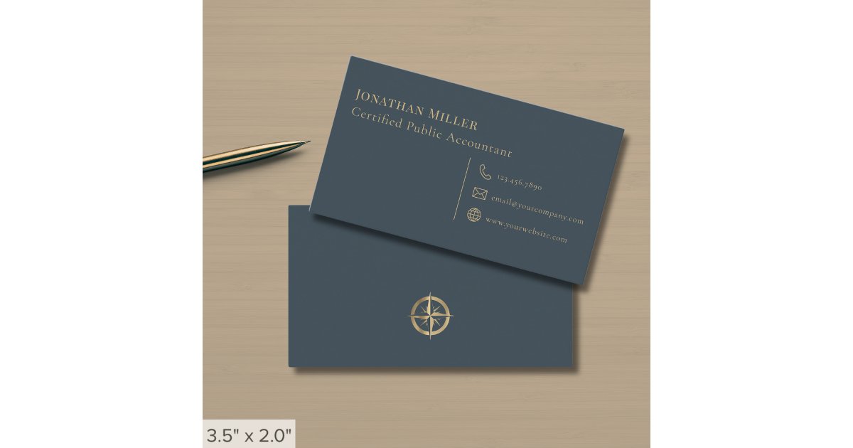 Simple Compass Logo Business Card | Zazzle