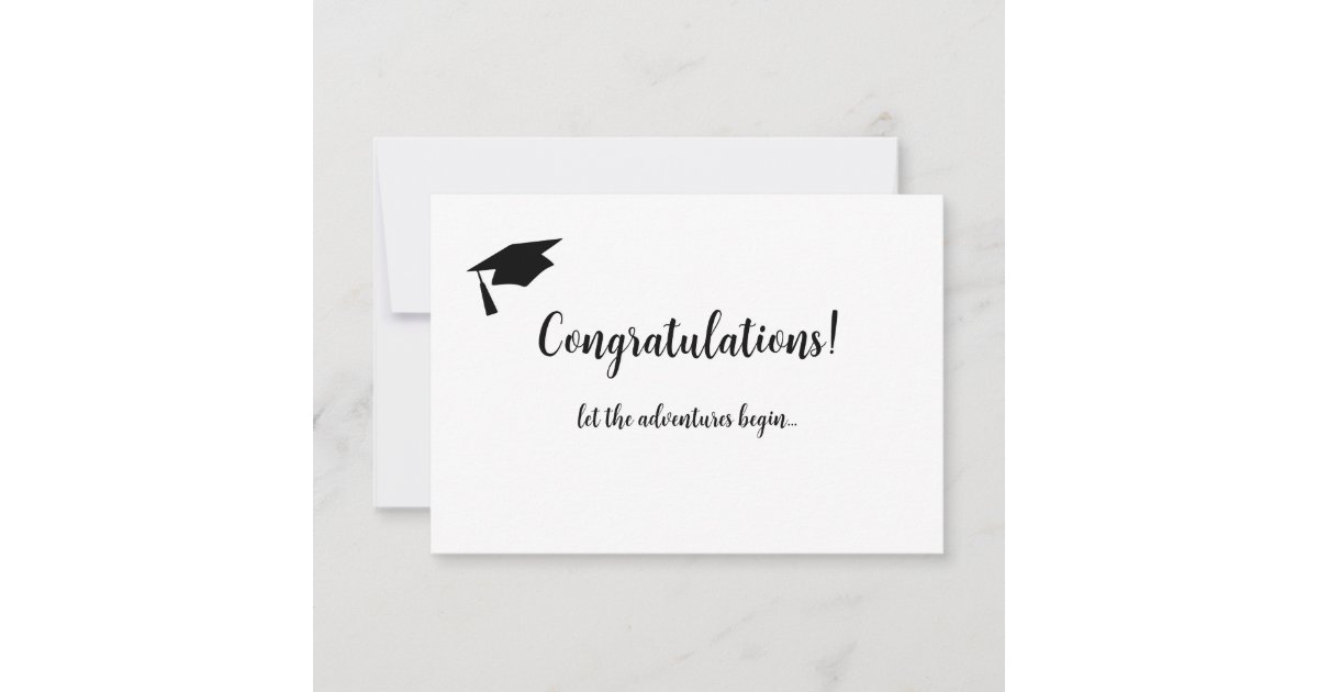 Simple Congratuations Graduation Card with Cap | Zazzle