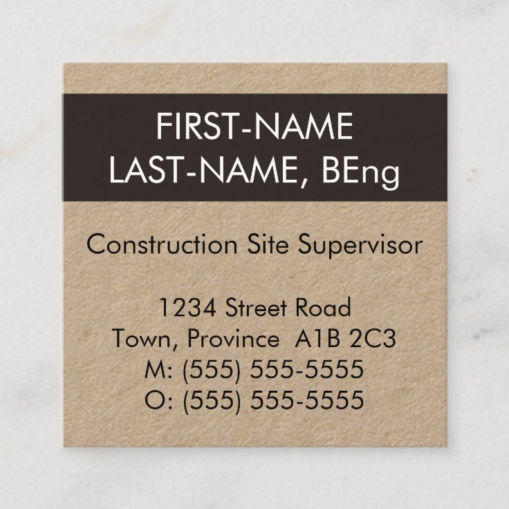Simple Construction Site Supervisor Business Card | Zazzle