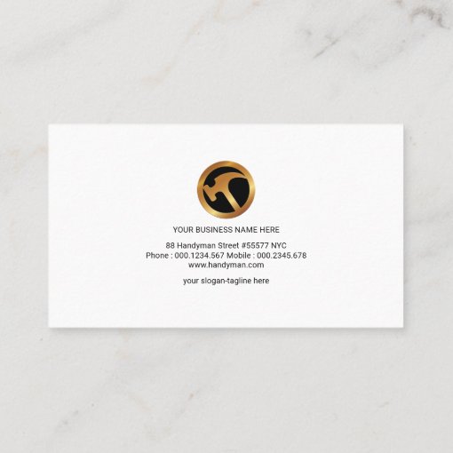 Simple Contemporary Handyman Placard Signage Logos Business Card | Zazzle