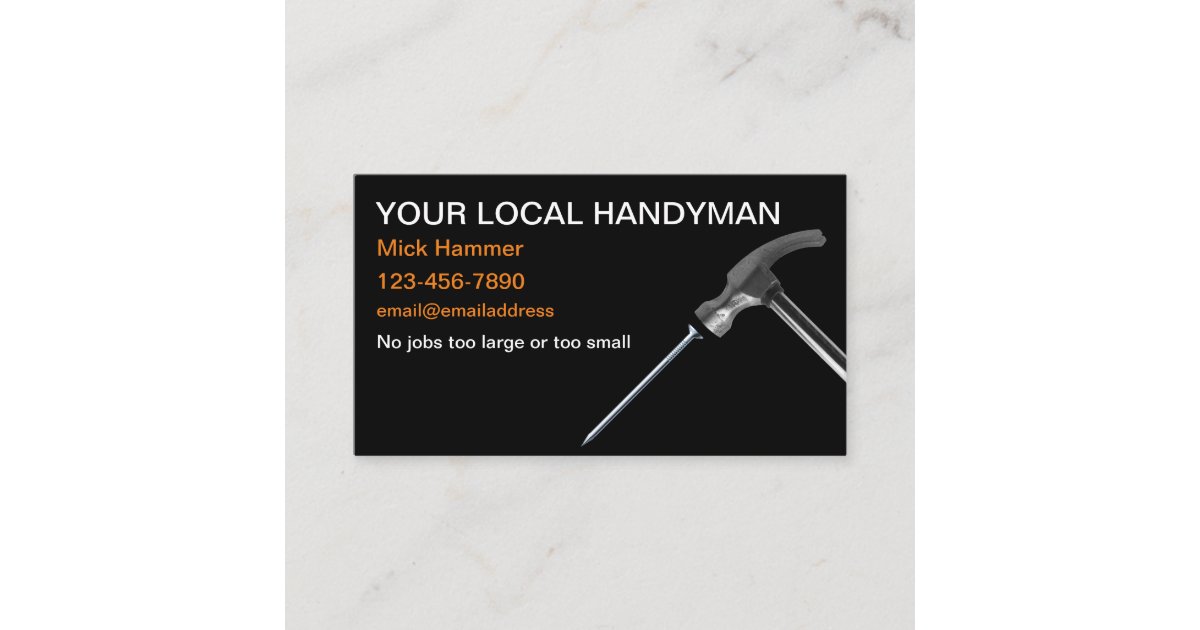 Simple Cool Handyman Home Maintenance Business Card | Zazzle