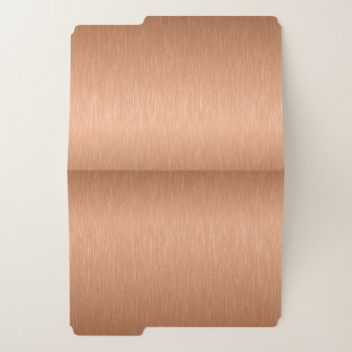 Simple copper brown faux metallic texture file folder | Zazzle