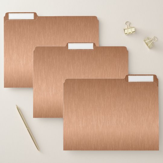 Simple copper brown faux metallic texture file folder | Zazzle.com