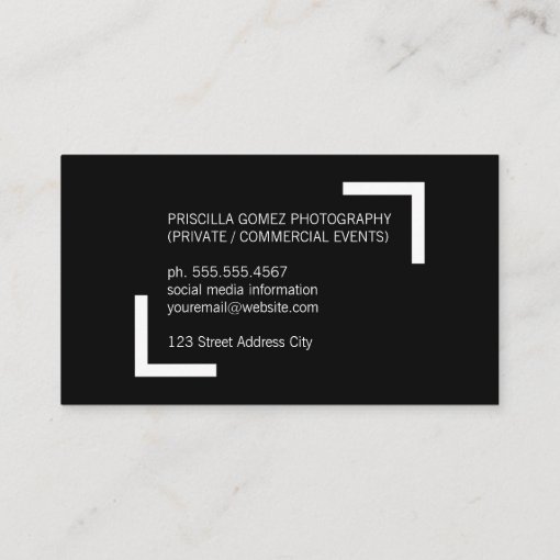 Simple / Corner Accents (White) Business Card | Zazzle