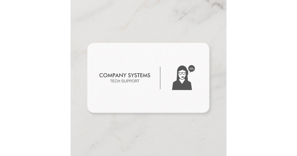 Simple Corporate Customer Support Business Card | Zazzle