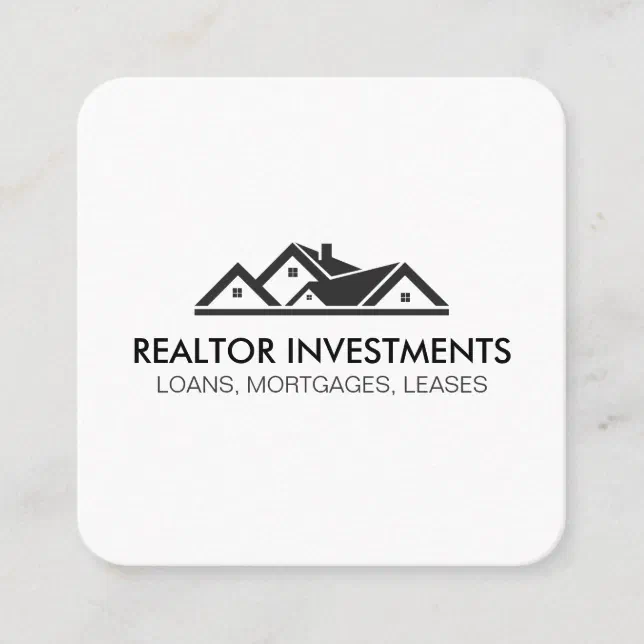 Simple Corporate Real Estate Agent Square Business Card | Zazzle