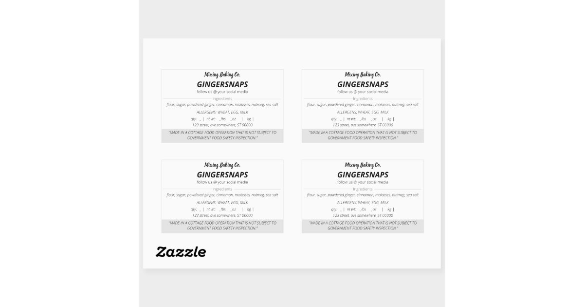 Simple Cottage Law Label Stickers | Zazzle