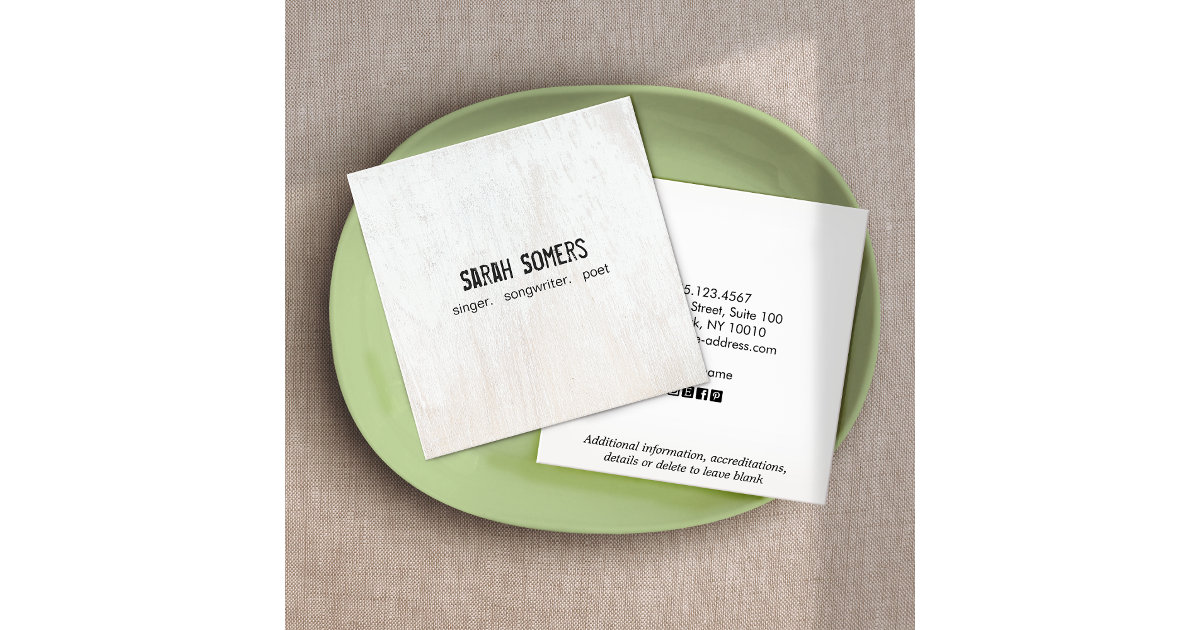 Simple Country Rustic White Wood Business Card | Zazzle
