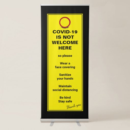 Simple COVID 19 Coronavirus Safety Guidelines Retractable Banner | Zazzle