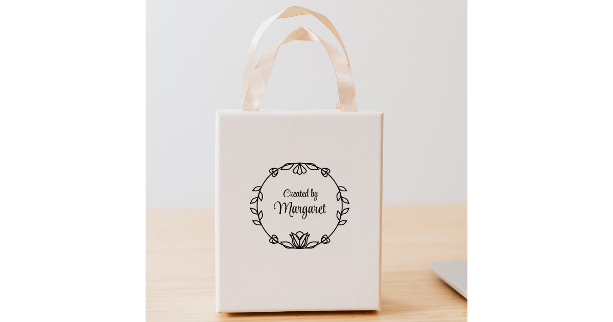 Simple Created By Custom Name Rubber Stamp | Zazzle