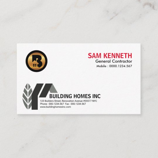 Simple Creative Elegant Abstract Home Construction Business Card ...