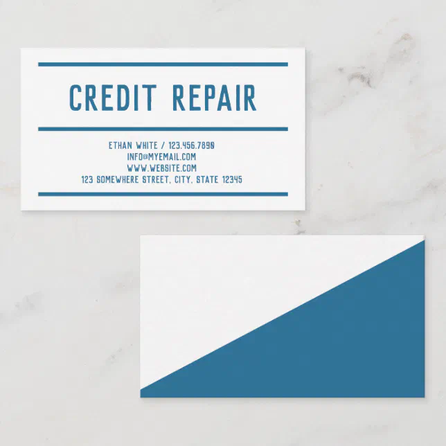 欄 Simple Credit Repair Business Card | Zazzle
