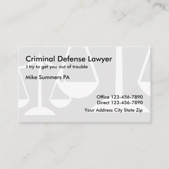 Simple Criminal Defense Lawyer Business Card | Zazzle.com